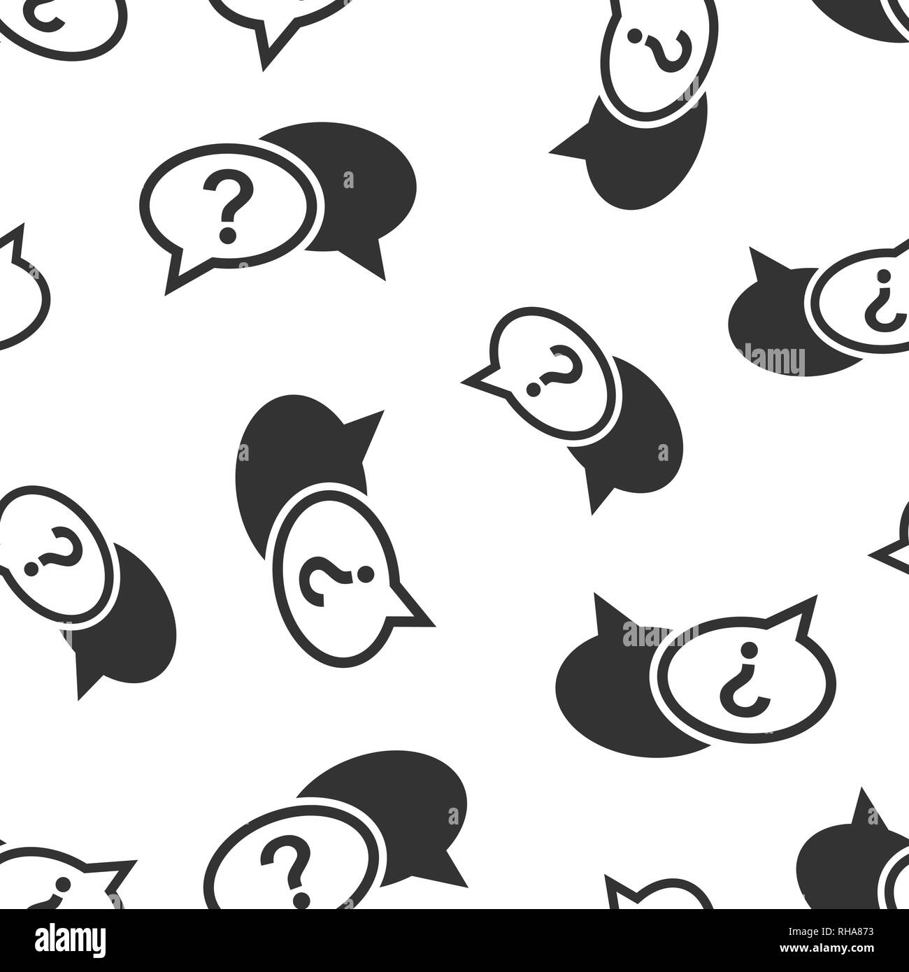 Question mark icon seamless pattern background. Discussion speech ...