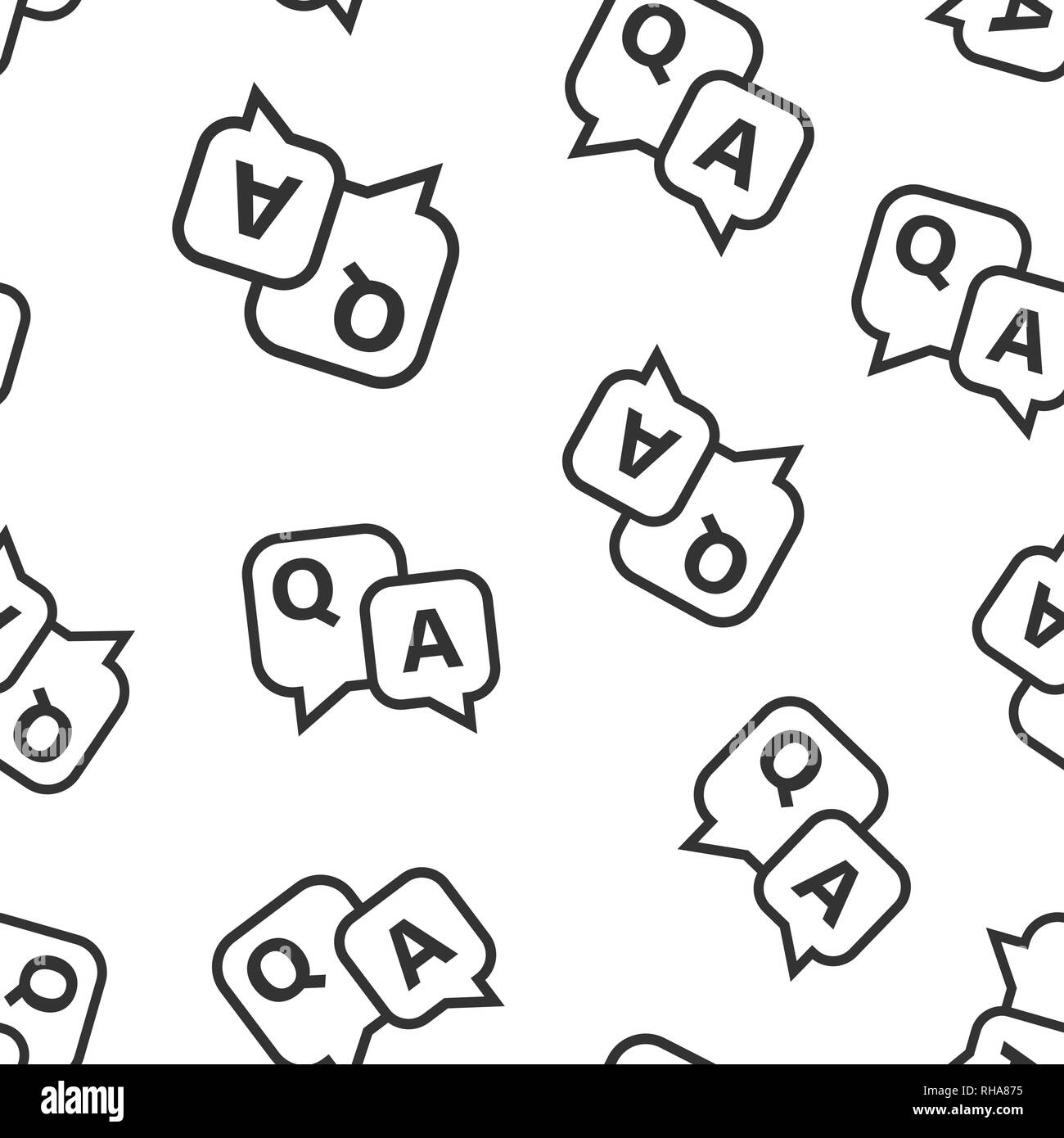 Question and answer icon seamless pattern background. Discussion speech ...