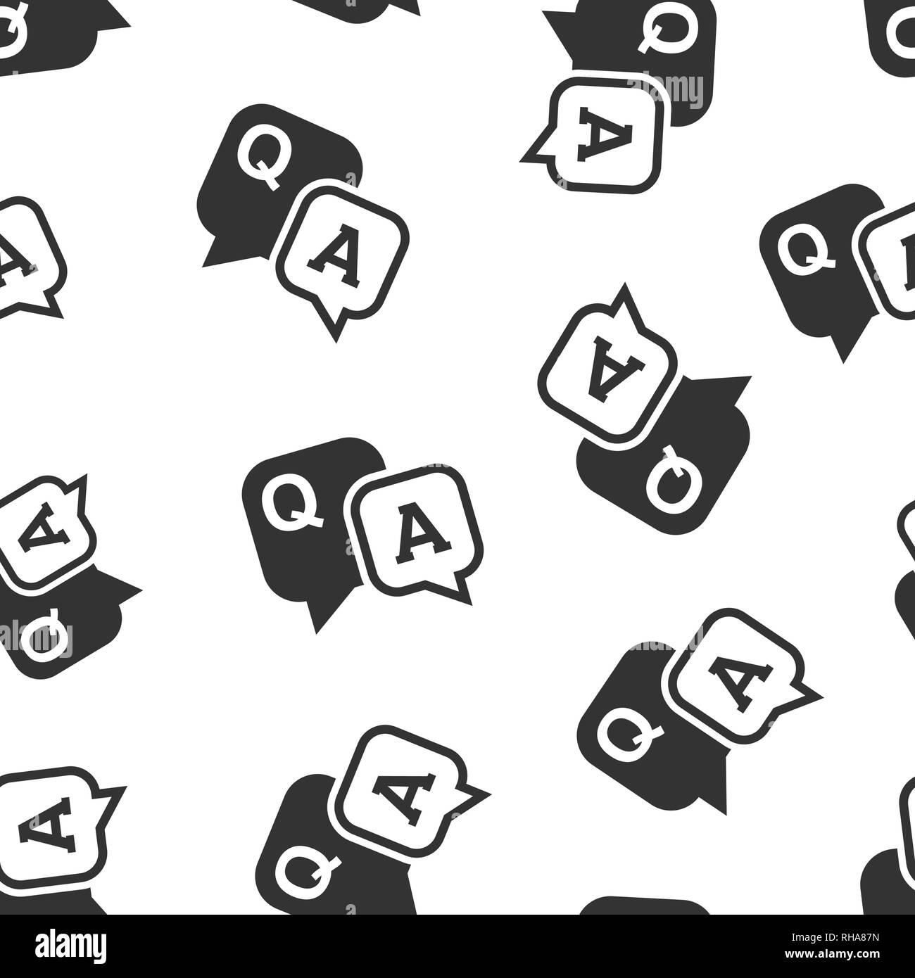 Question and answer icon seamless pattern background. Discussion speech ...