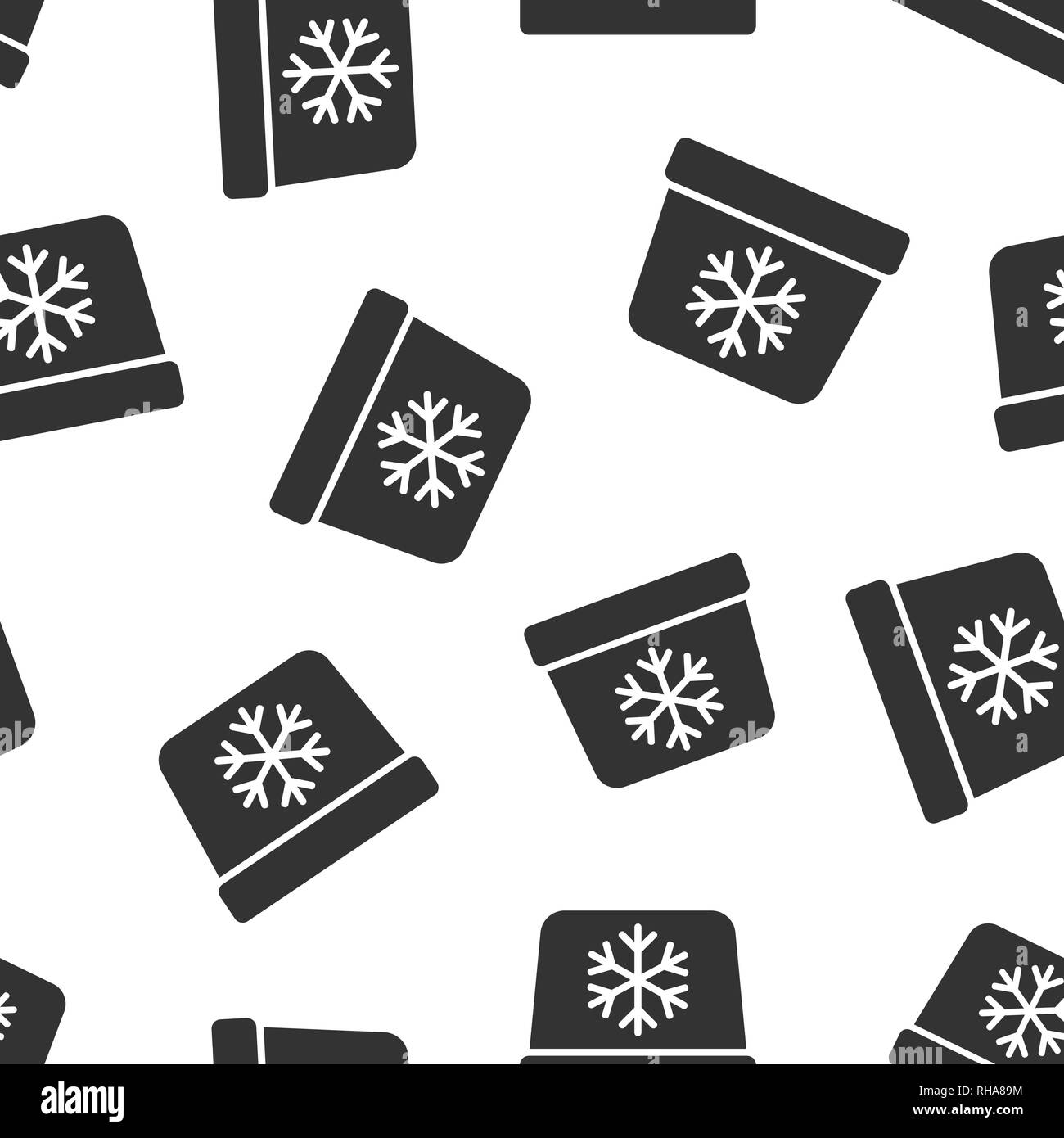 Portable fridge refrigerator icon seamless pattern background. Freezer ...