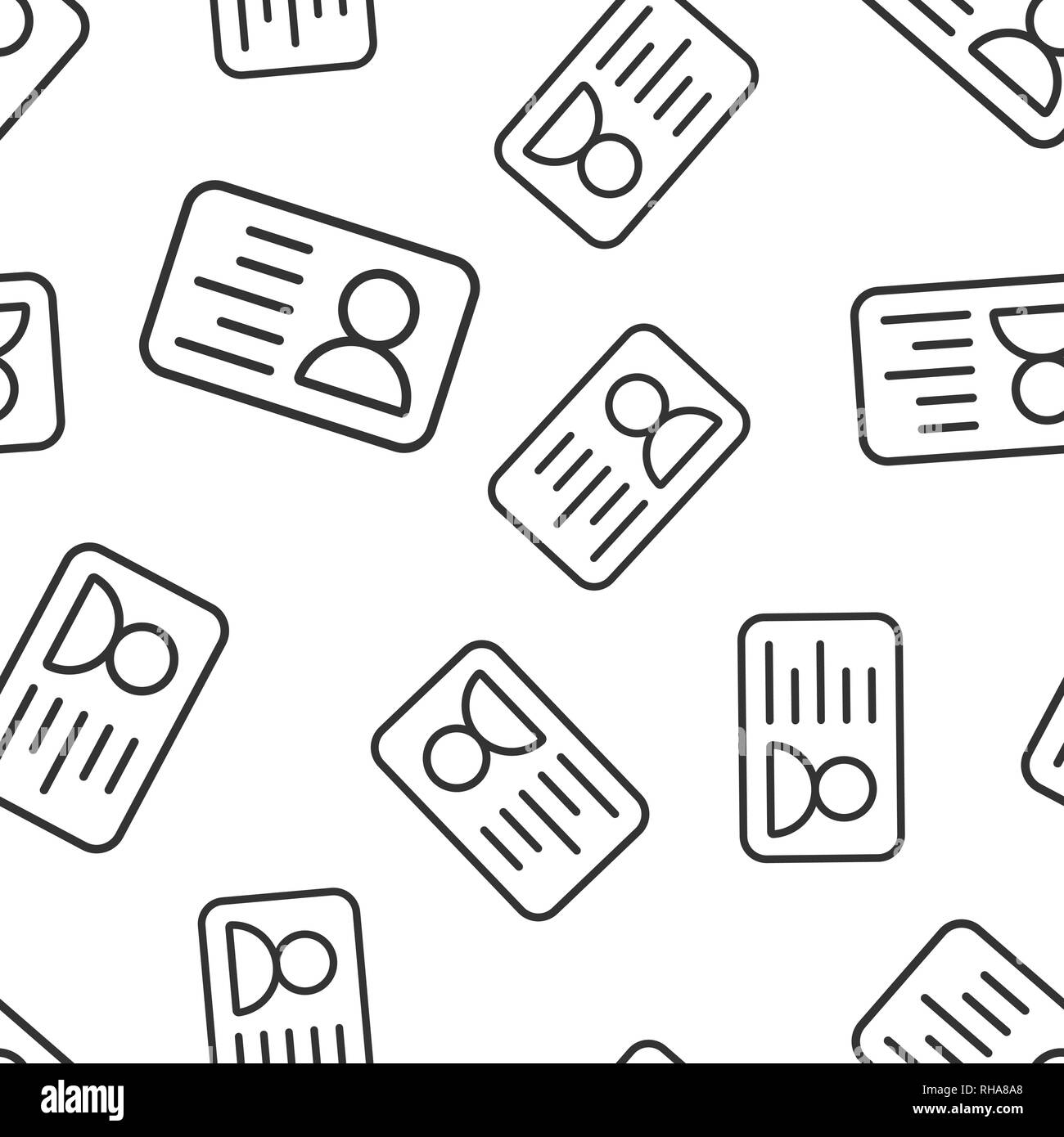 Id card icon seamless pattern background. Identity badge vector ...