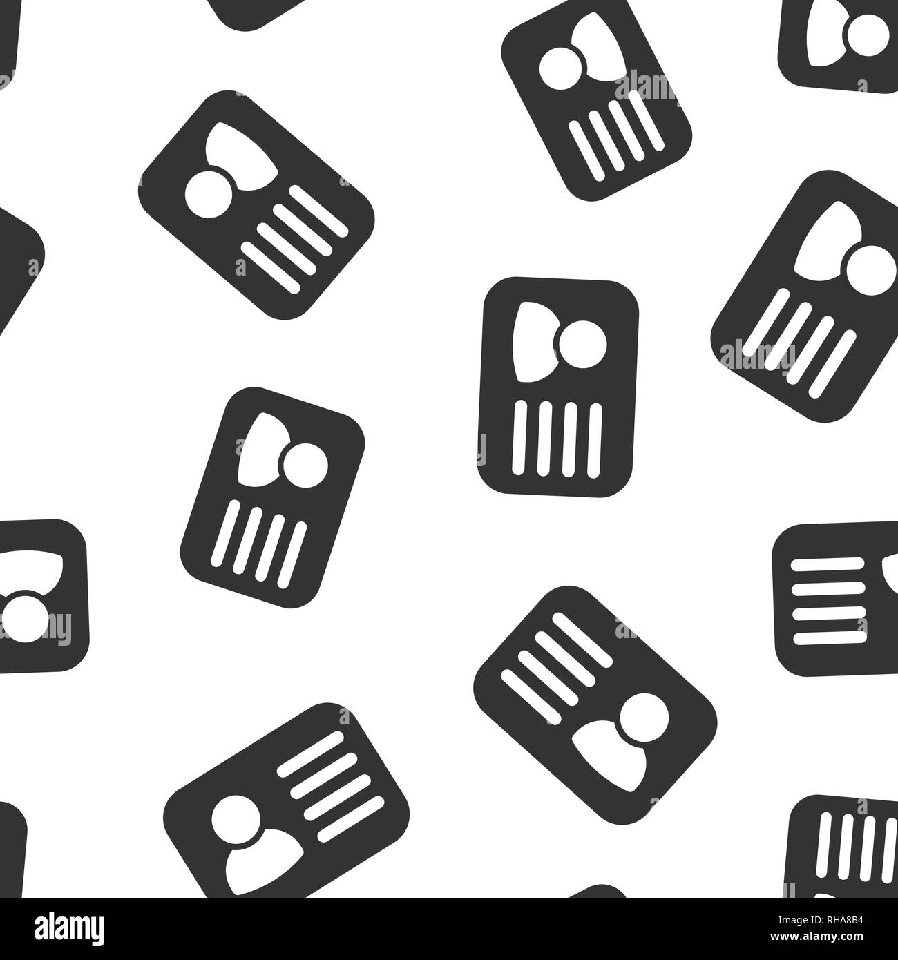 Id card icon seamless pattern background. Identity badge vector ...