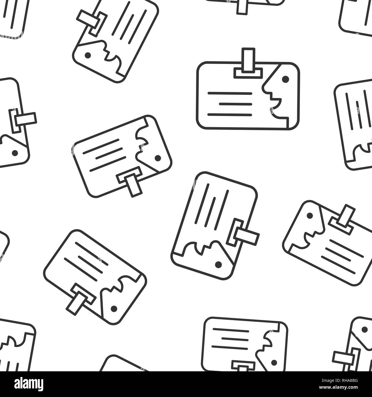 Id card icon seamless pattern background. Identity badge vector ...