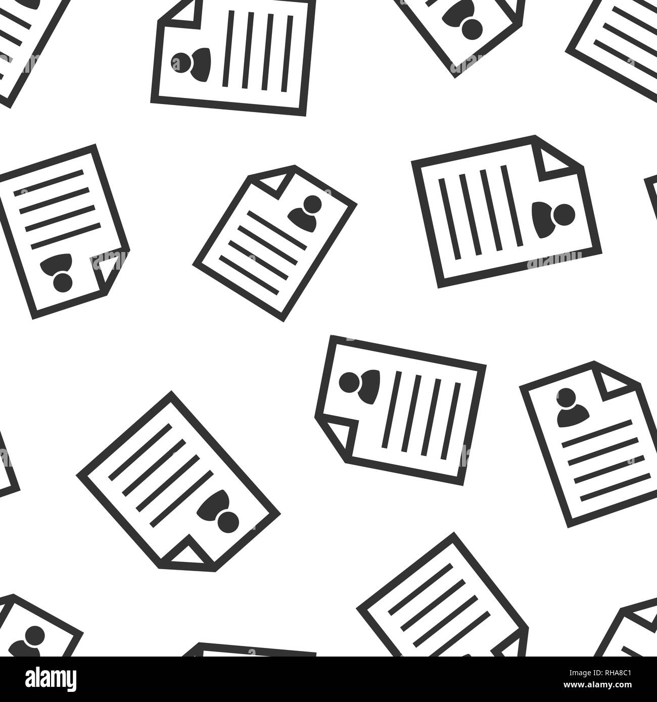 Resume icon seamless pattern background. Contract document vector ...