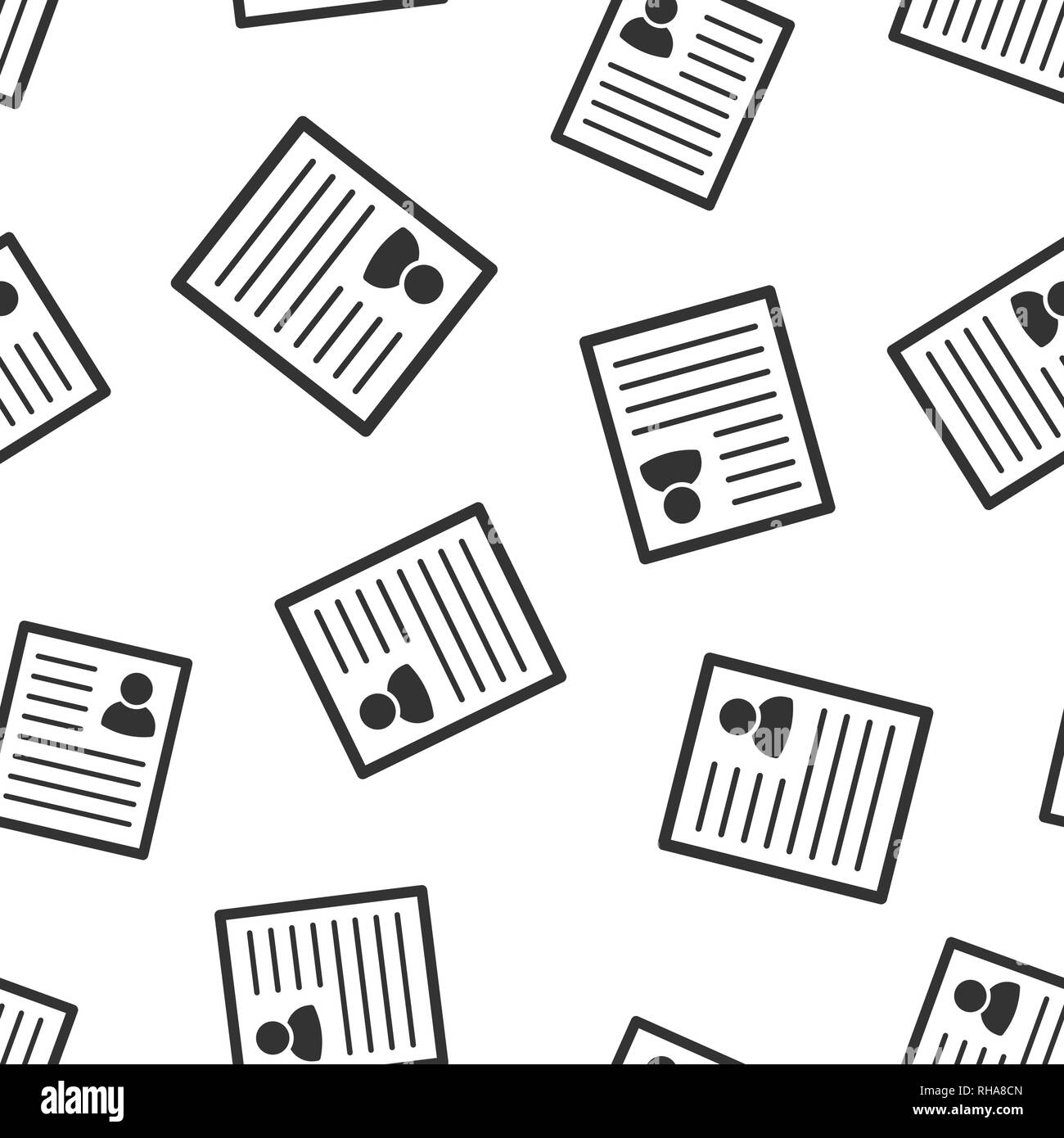 Resume icon seamless pattern background. Contract document vector ...