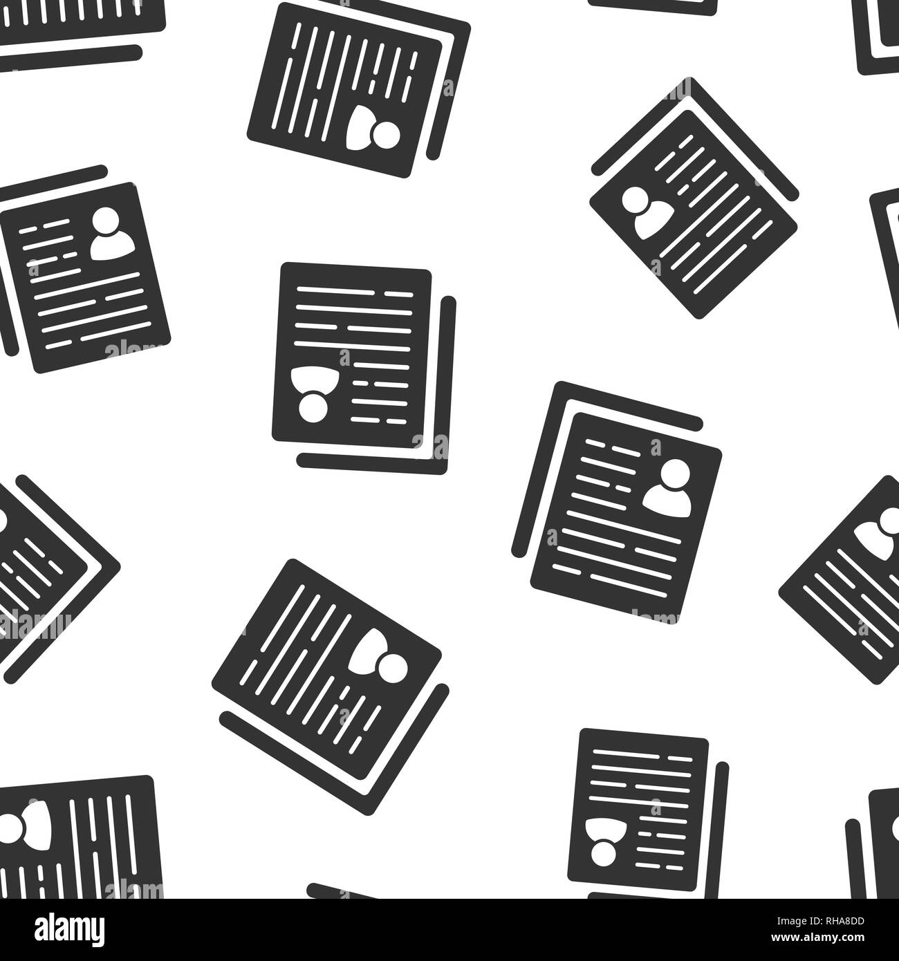 Resume icon seamless pattern background. Contract document vector ...
