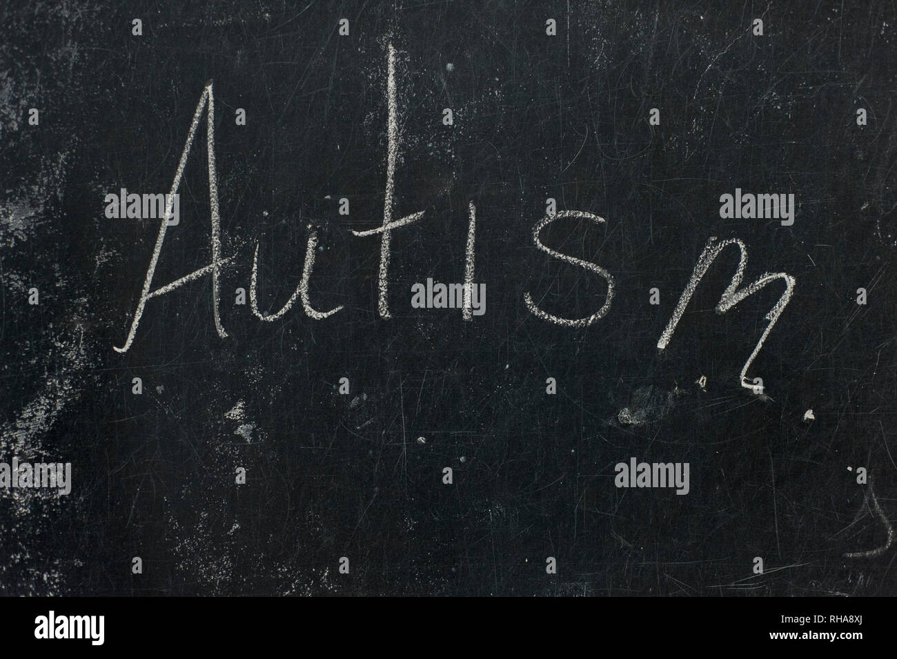 Word AUTISM written on chalk board Stock Photo - Alamy