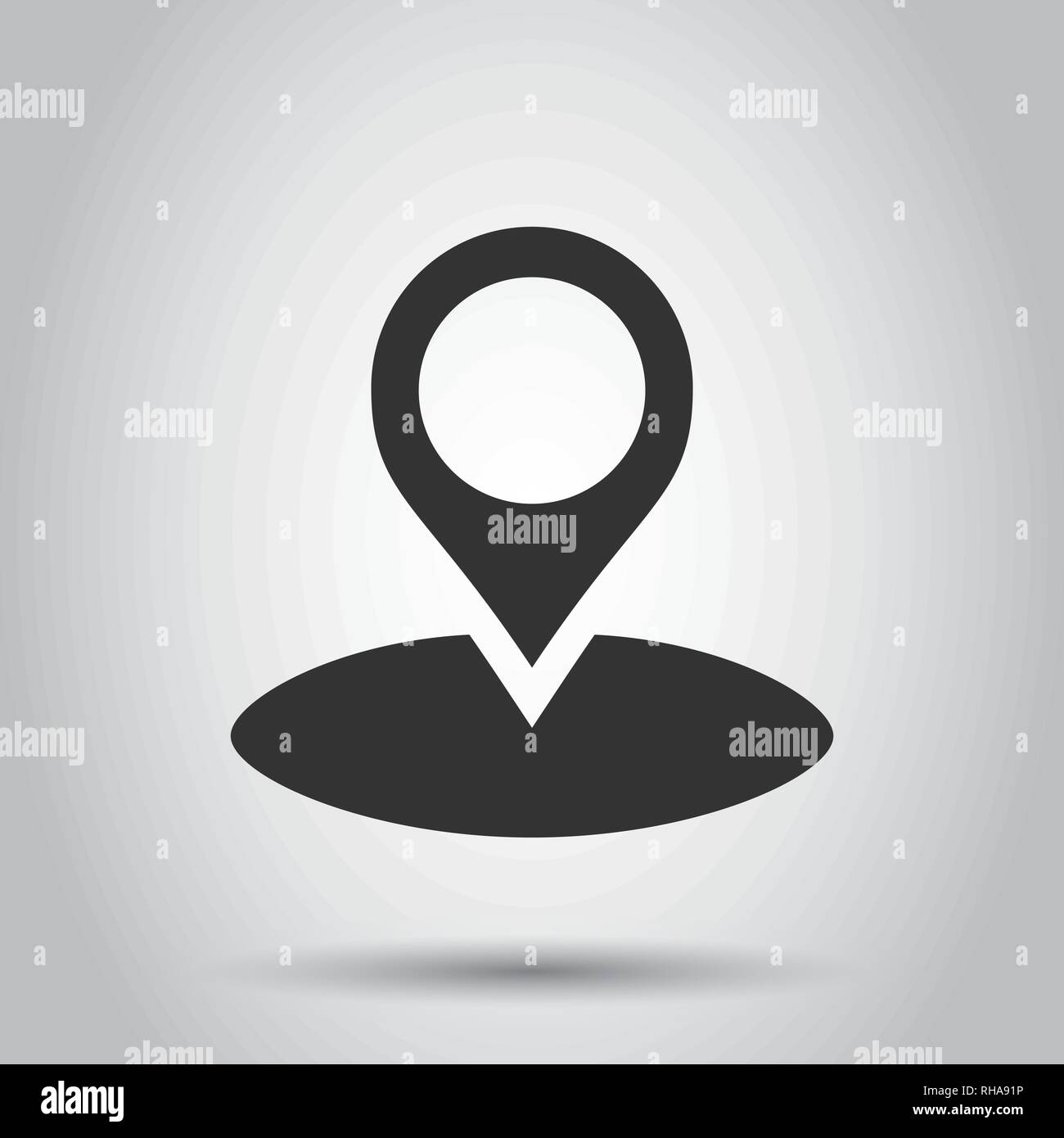 Map pointer in flat style. Gps navigation mark illustration on white background. Pointer ...