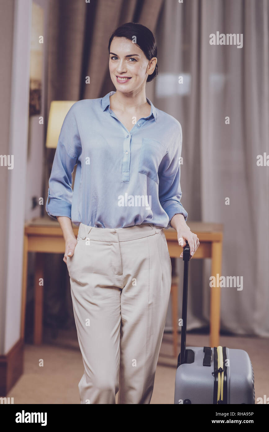 Woman leave suitcase hi-res stock photography and images - Alamy