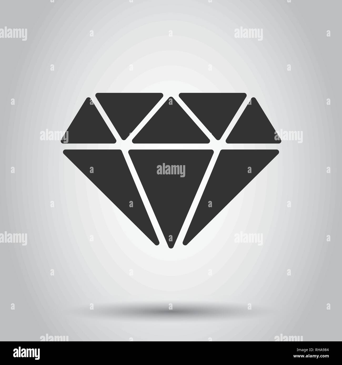 Diamond jewel gem vector icon in flat style. Diamond gemstone ...