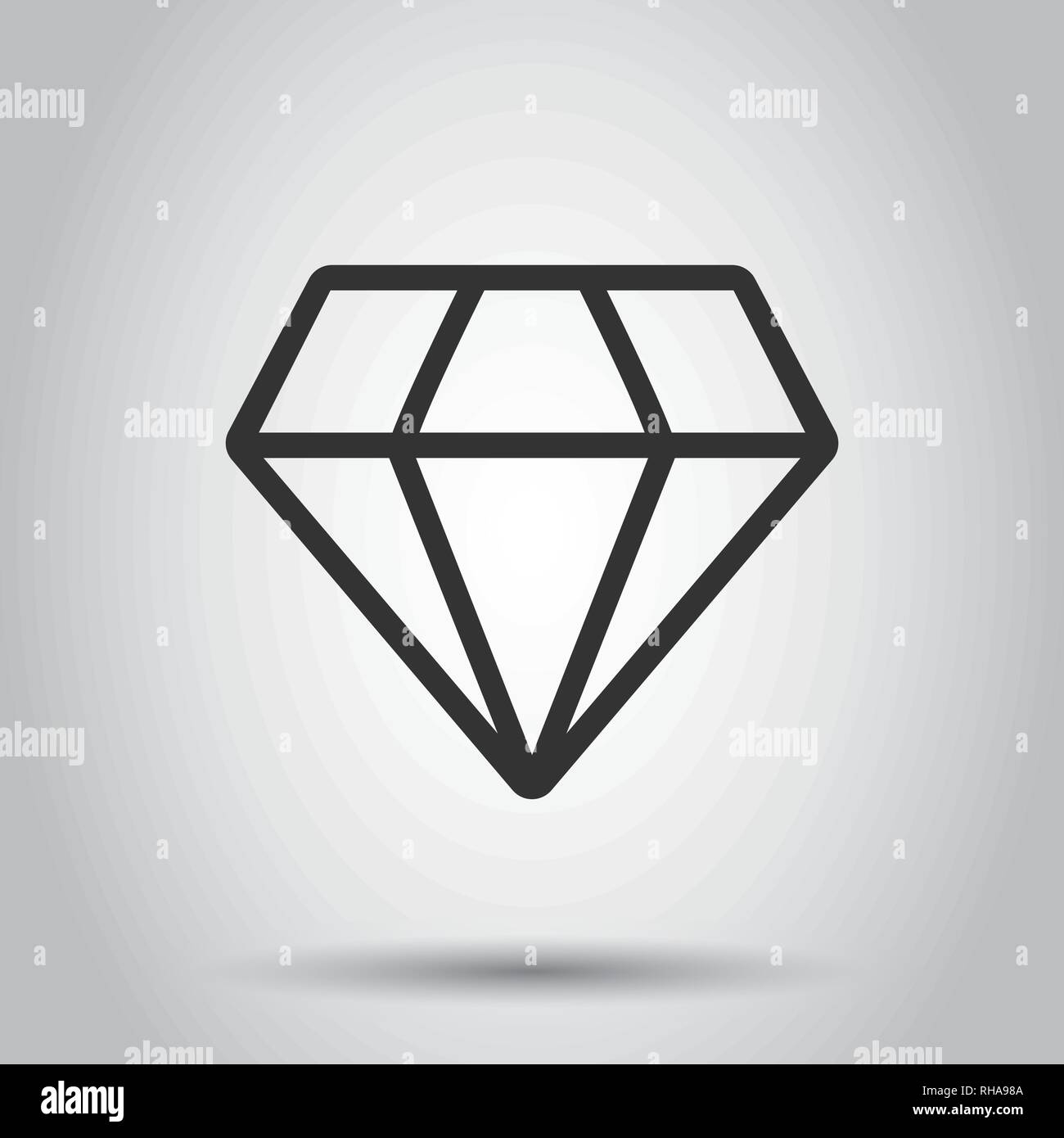 Diamond jewel gem vector icon in flat style. Diamond gemstone ...