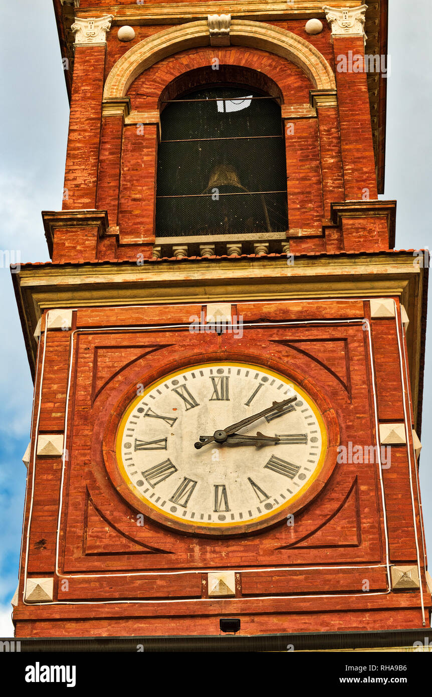 clock tower in ancient hamlet of Italian village Stock Photo - Alamy