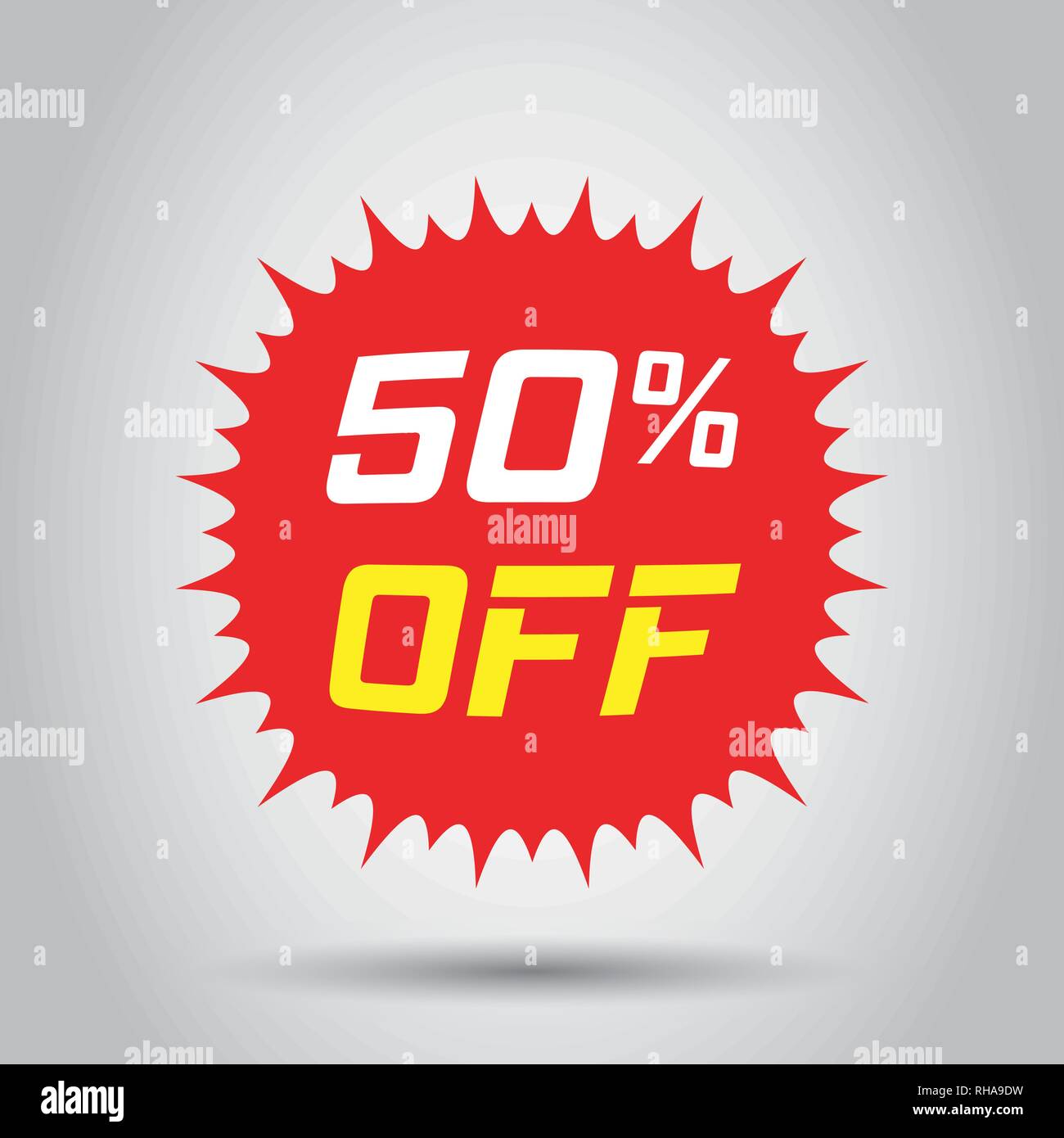 Discount sticker vector icon in flat style. Sale tag sign illustration ...