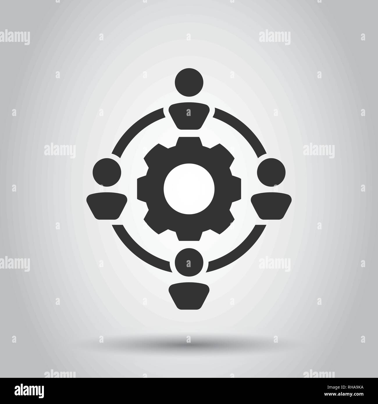 Outsourcing business collaboration vector icon in flat style. People ...