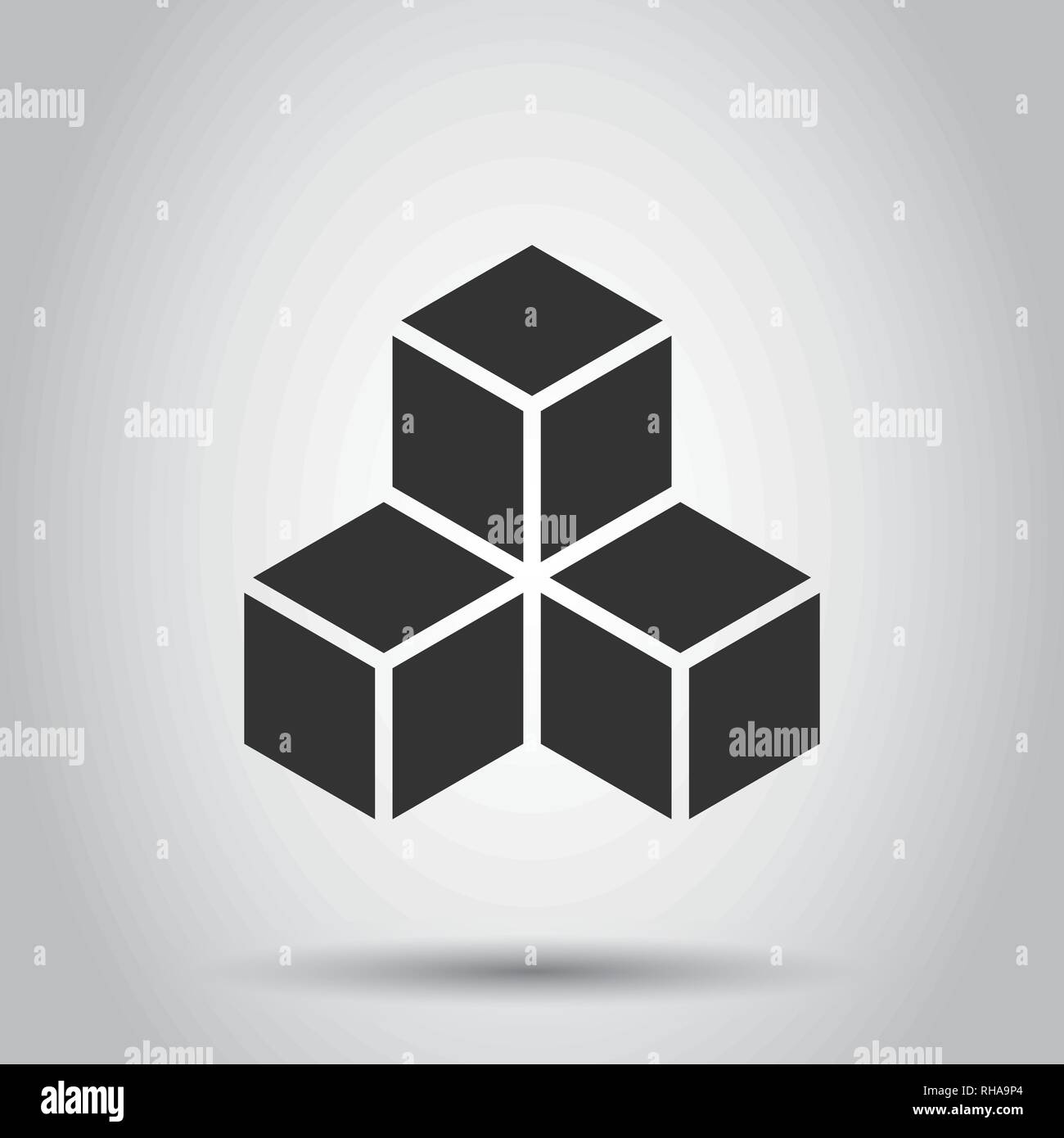 Blockchain Technology Vector Icon In Flat Style Cryptography Cube