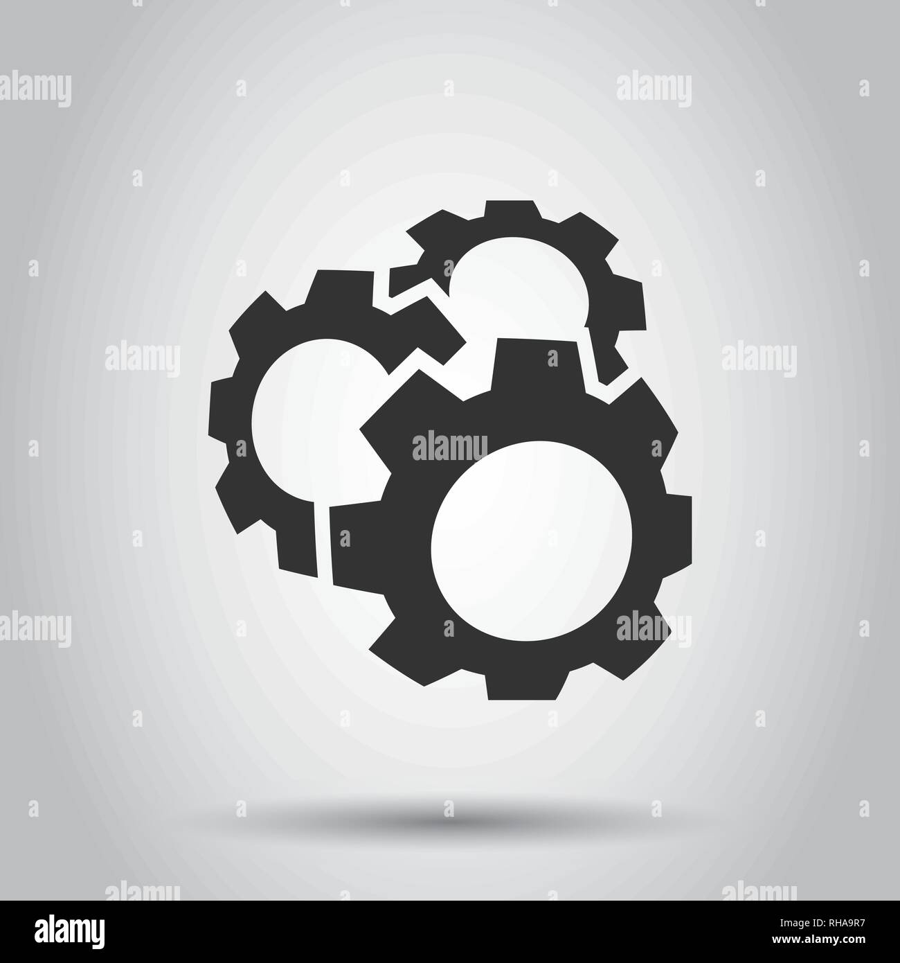 Gear vector icon in flat style. Cog wheel illustration on white ...