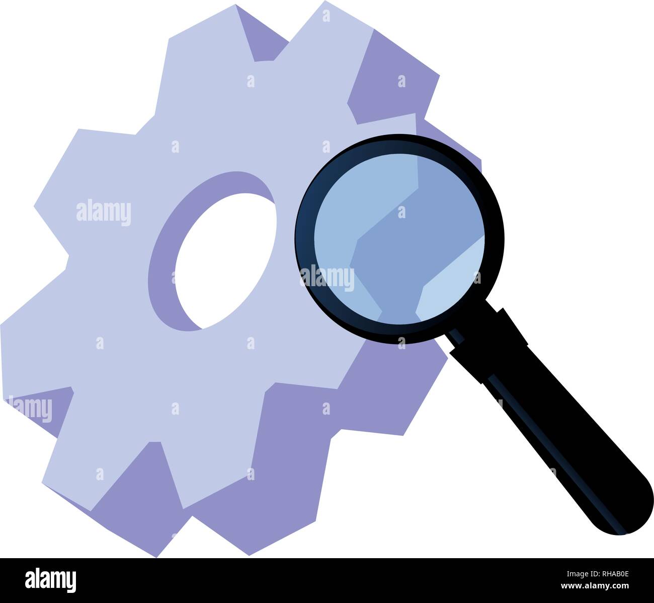 gear magnifying glass digital copyright of intellectual vector ...