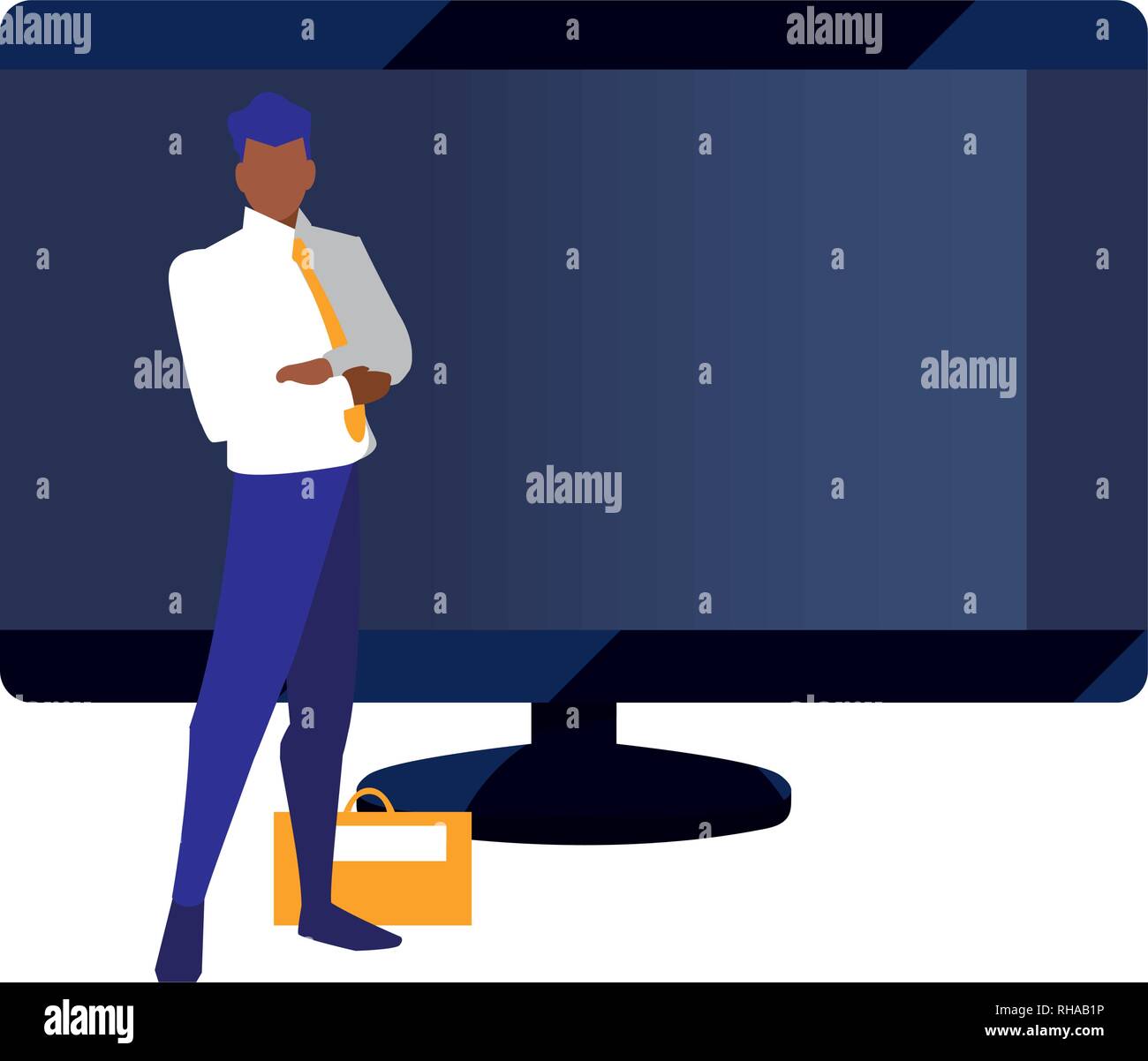 authorship man digital computer copyright vector illustration Stock ...