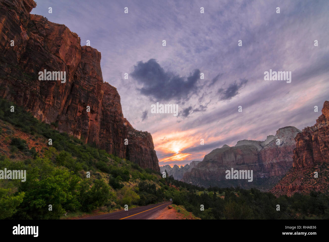 Zion National Park sunset Stock Photo - Alamy
