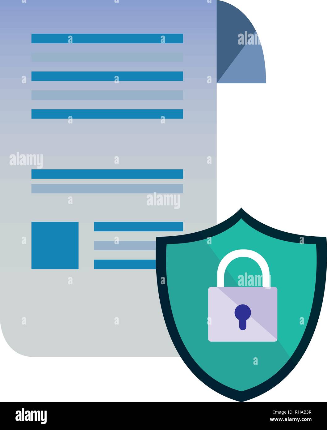 contract shield protection security copyright vector illustration Stock ...