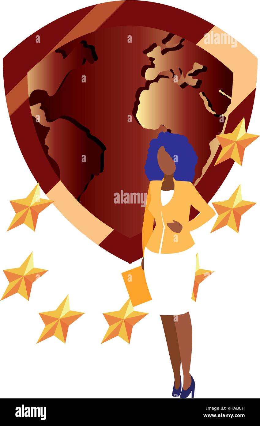 woman shield protection copyright of intellectual vector illustration ...