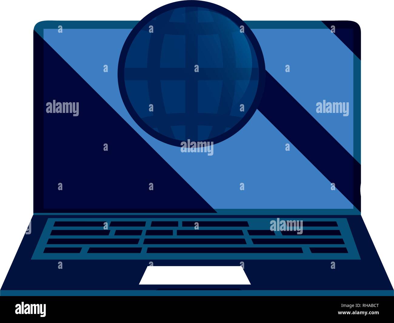 world laptop device digital copyright vector illustration Stock Vector ...