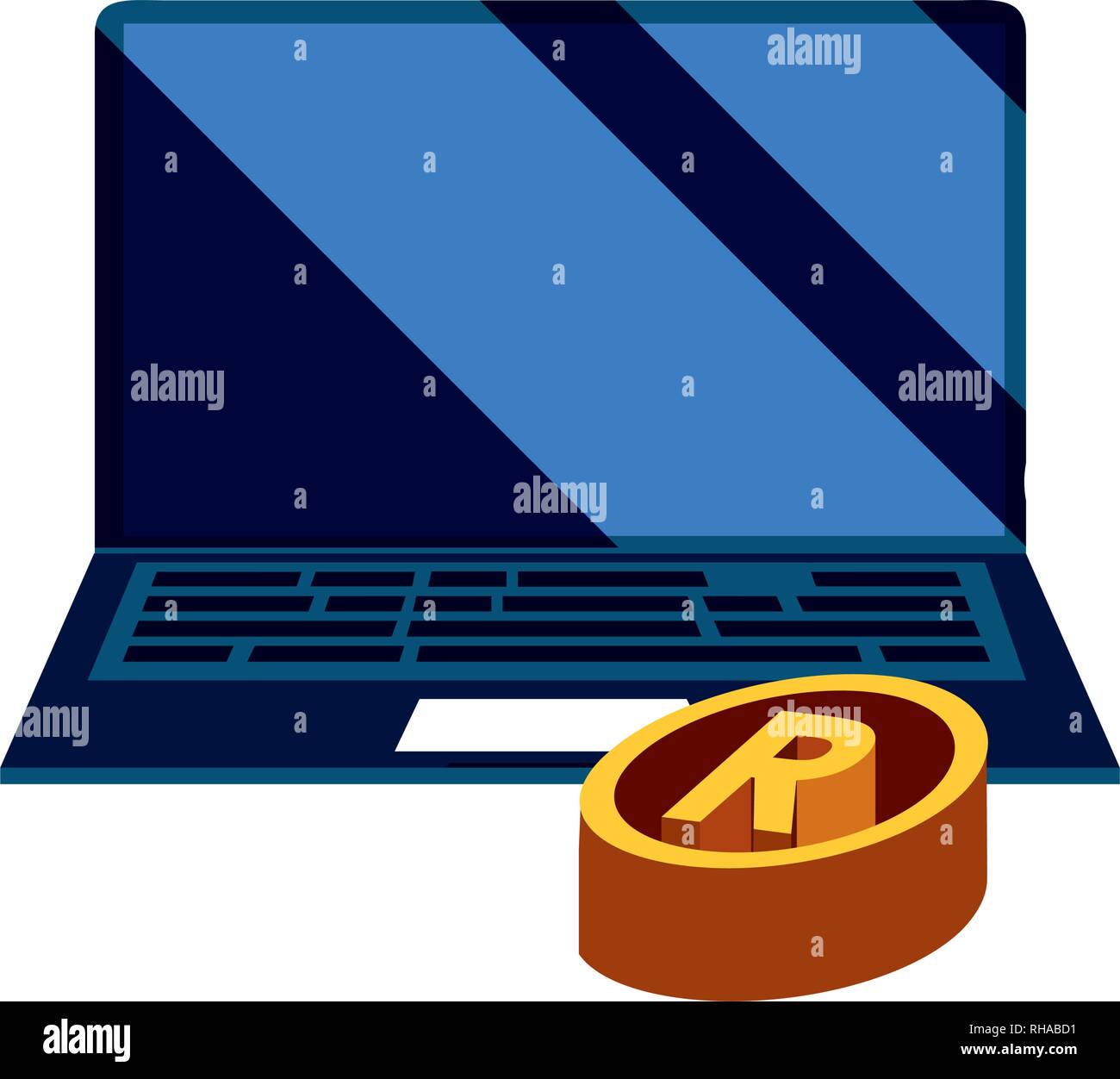 laptop device digital registered copyright vector illustration Stock ...