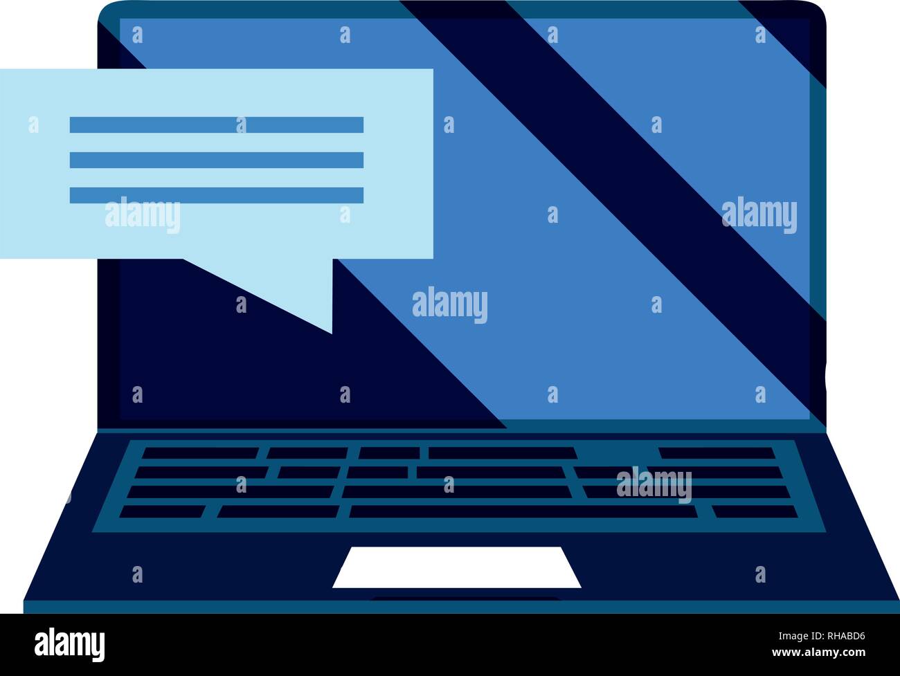 laptop digital device message copyright vector illustration Stock ...