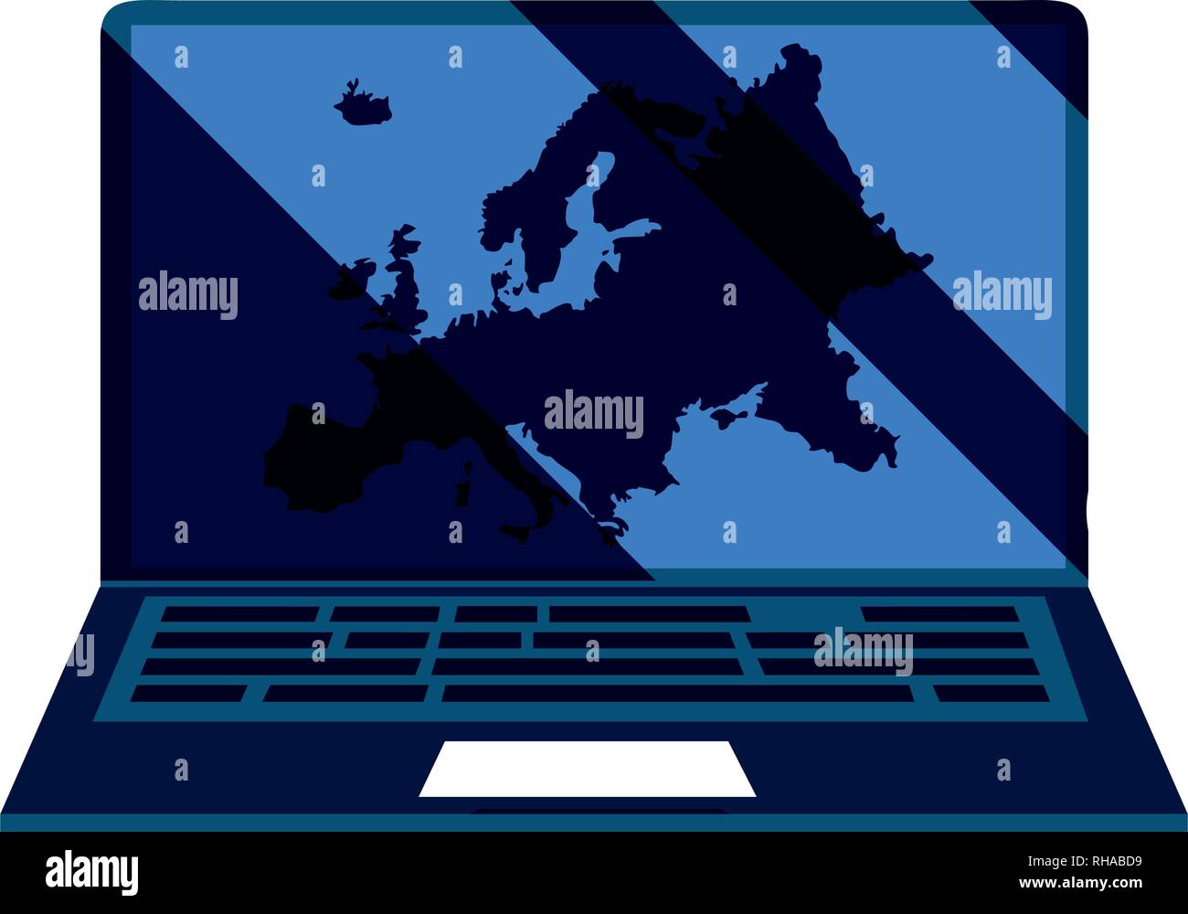 laptop digital regulation european union copyright vector illustration ...
