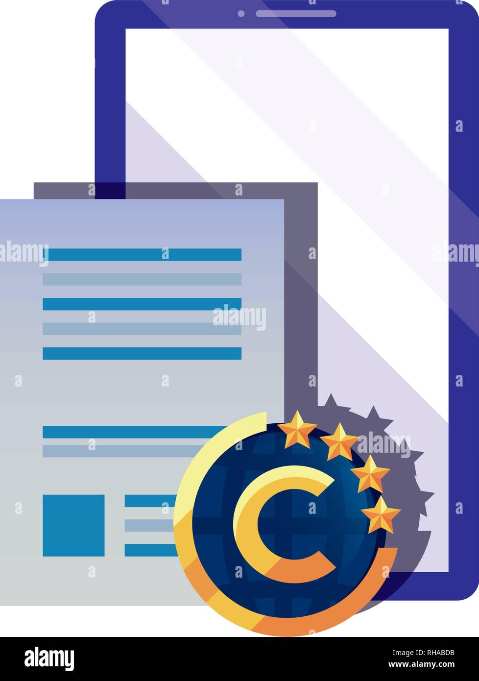 mobile digital patent copyright sign vector illustration Stock Vector ...