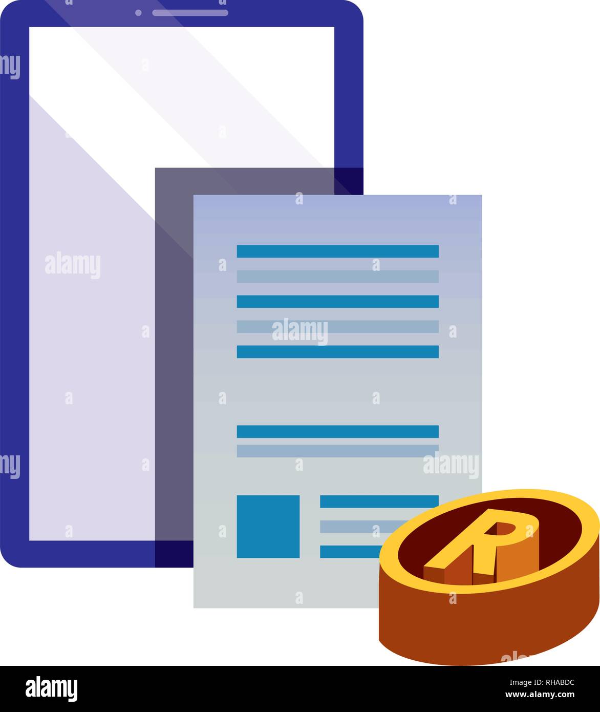 mobile digital patent registered copyright vector illustration Stock ...