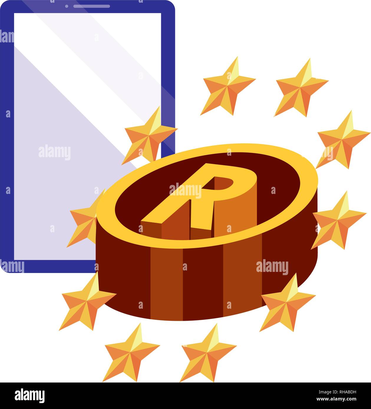 mobile device digital registered copyright vector illustration Stock ...