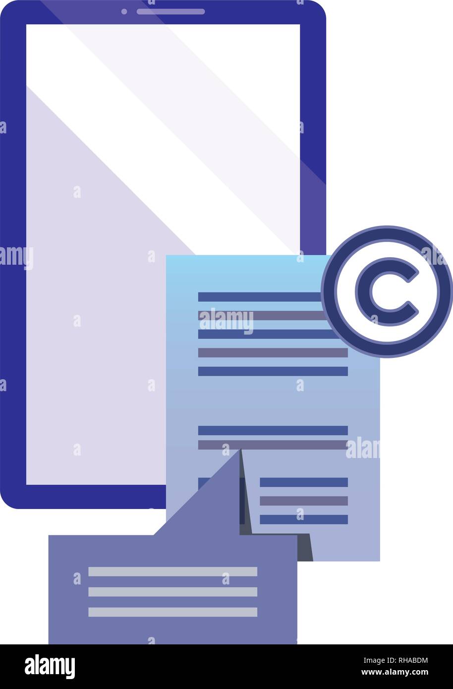 mobile digital patent message copyright vector illustration Stock ...