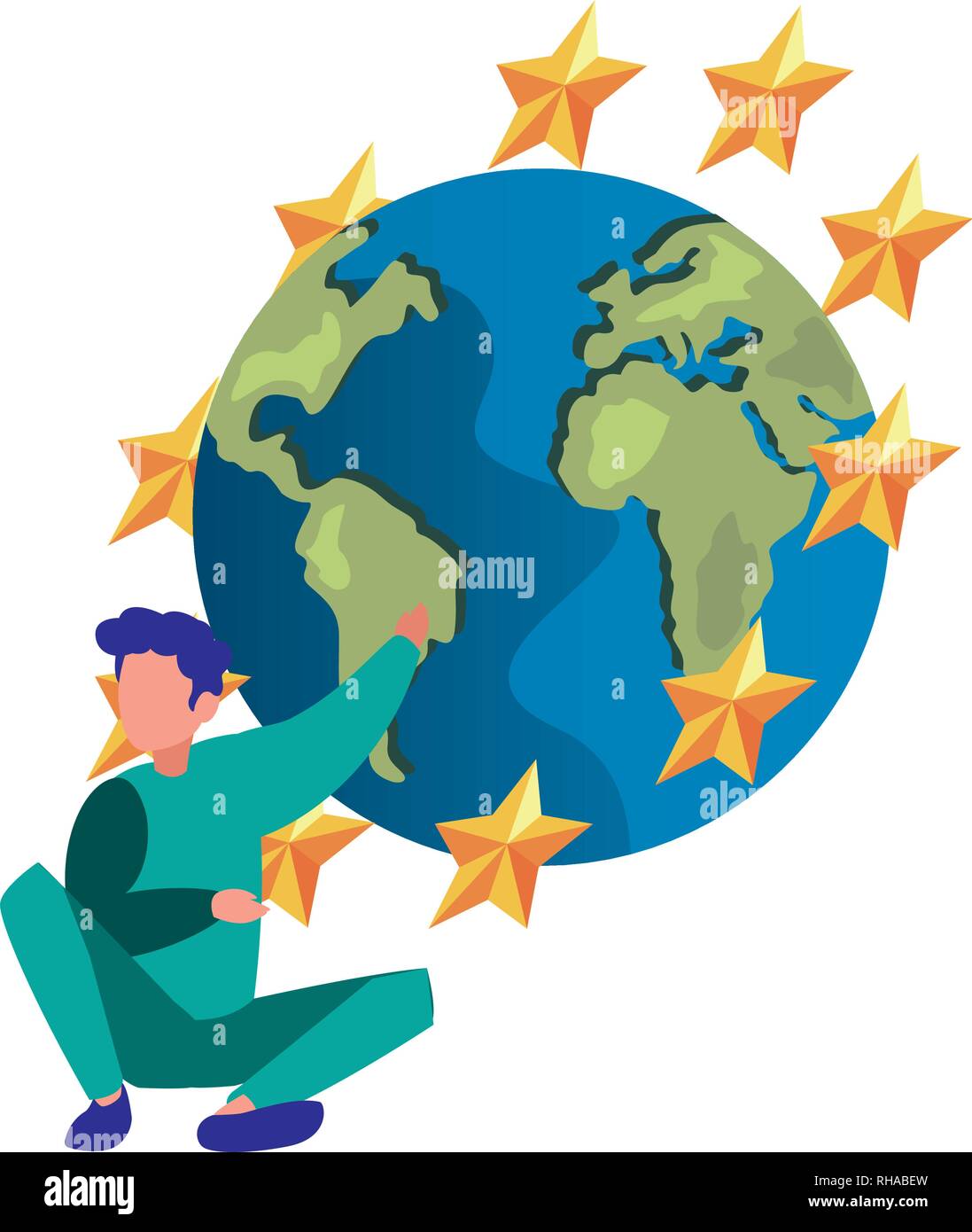 business man world digital copyright vector illustration Stock Vector ...