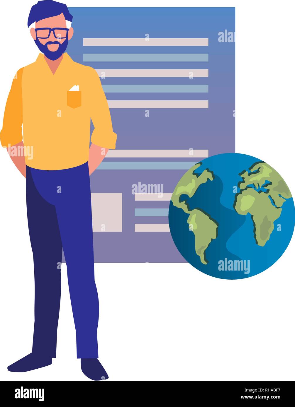 business man world patent copyright vector illustration Stock Vector ...
