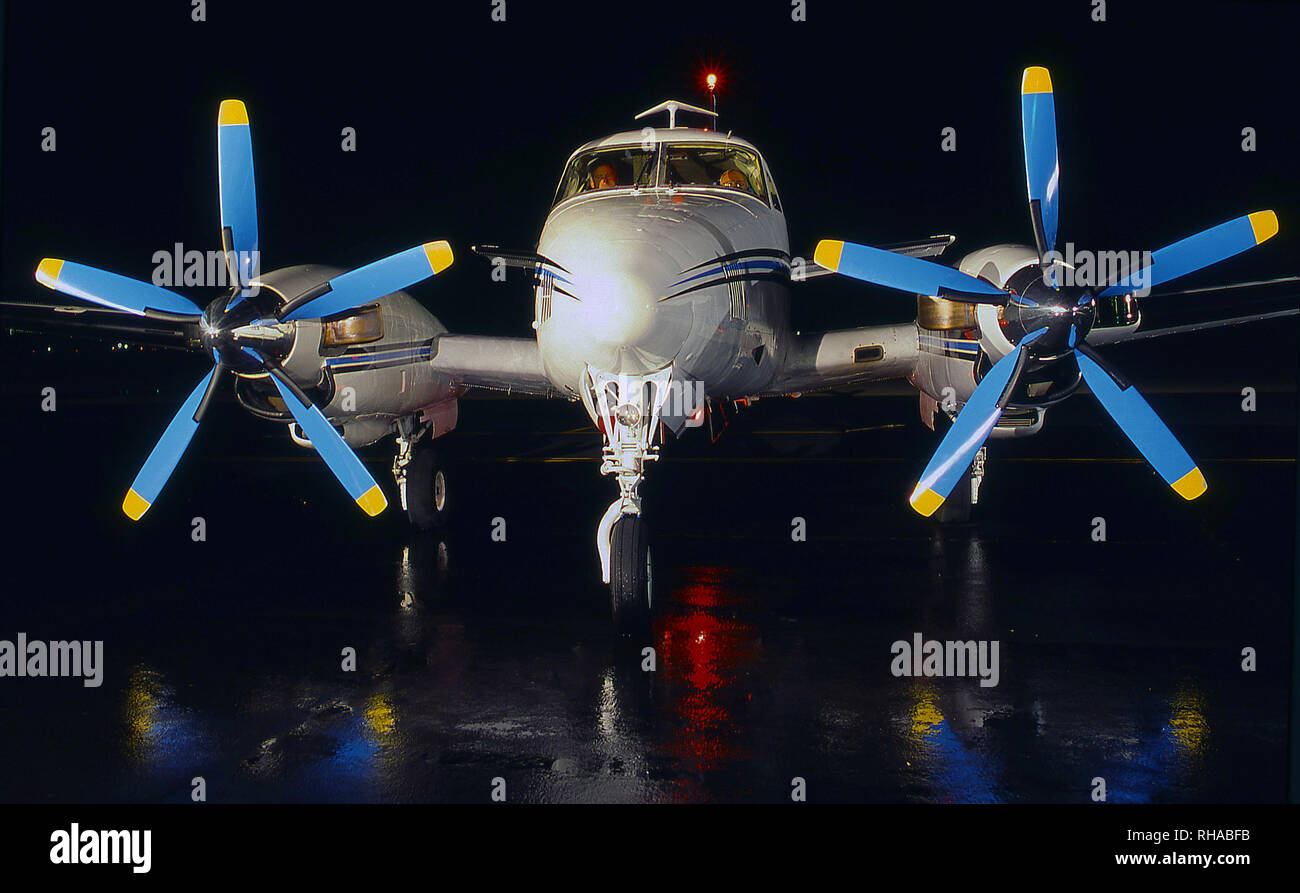 Beechcraft Turbo Prop King air private airplane Stock Photo - Alamy