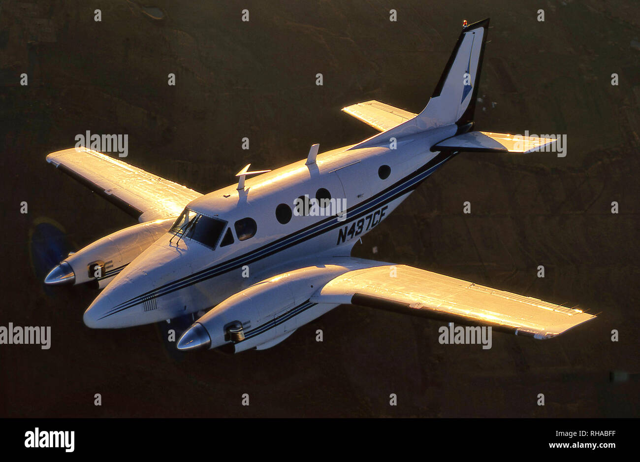 Beechcraft Turbo Prop King air private airplane Stock Photo - Alamy