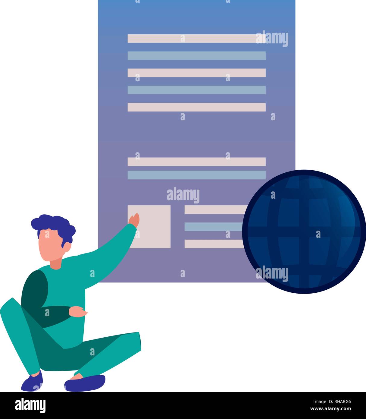 man world contract digital copyright vector illustration Stock Vector ...