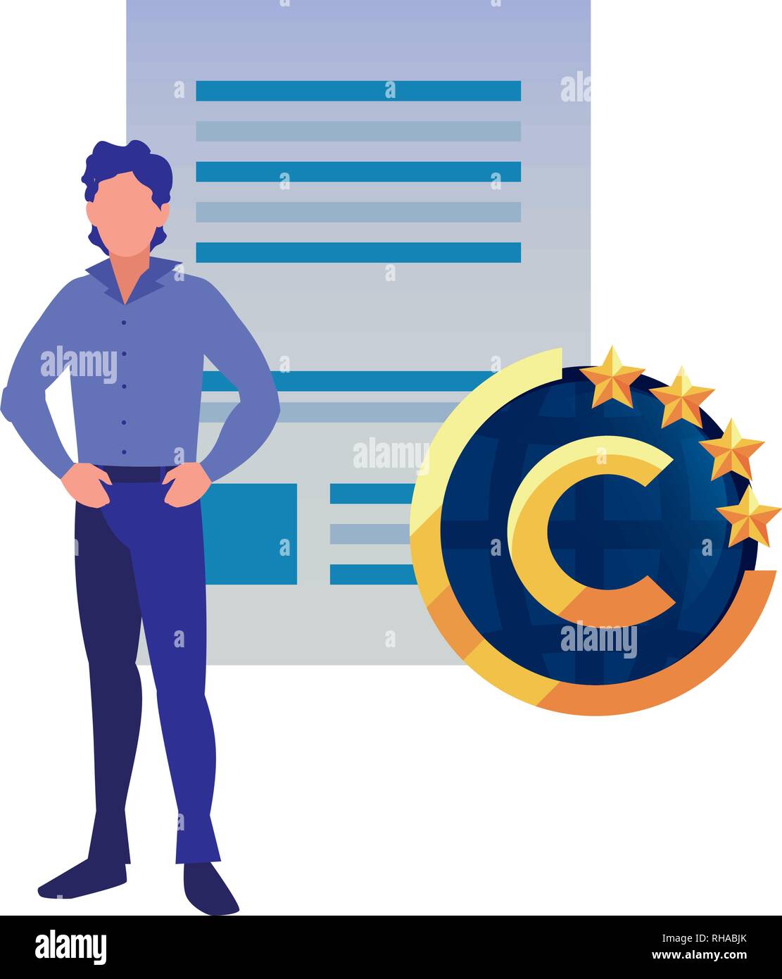 business man patent digital copyright vector illustration Stock Vector ...