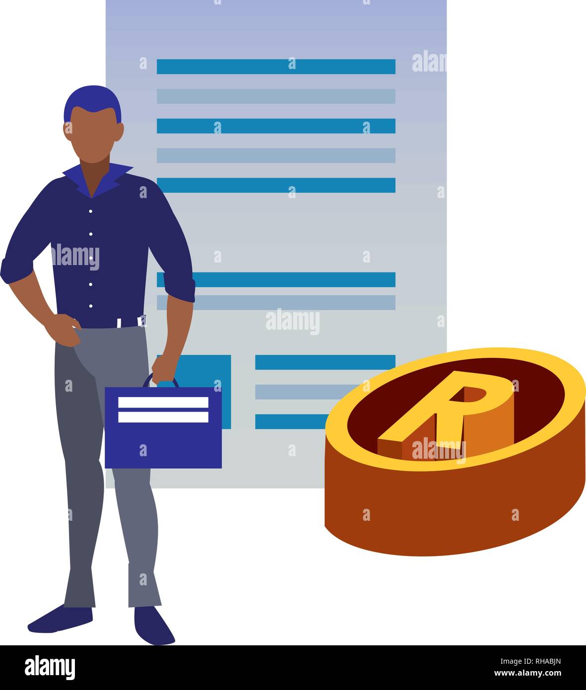 business man patent digital registered copyright vector illustration ...