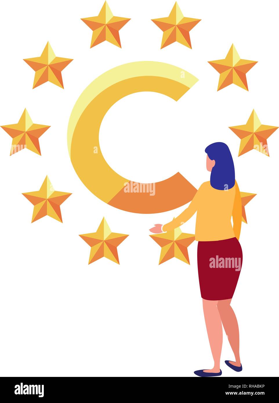 business woman copyright emblem white background vector illustration ...