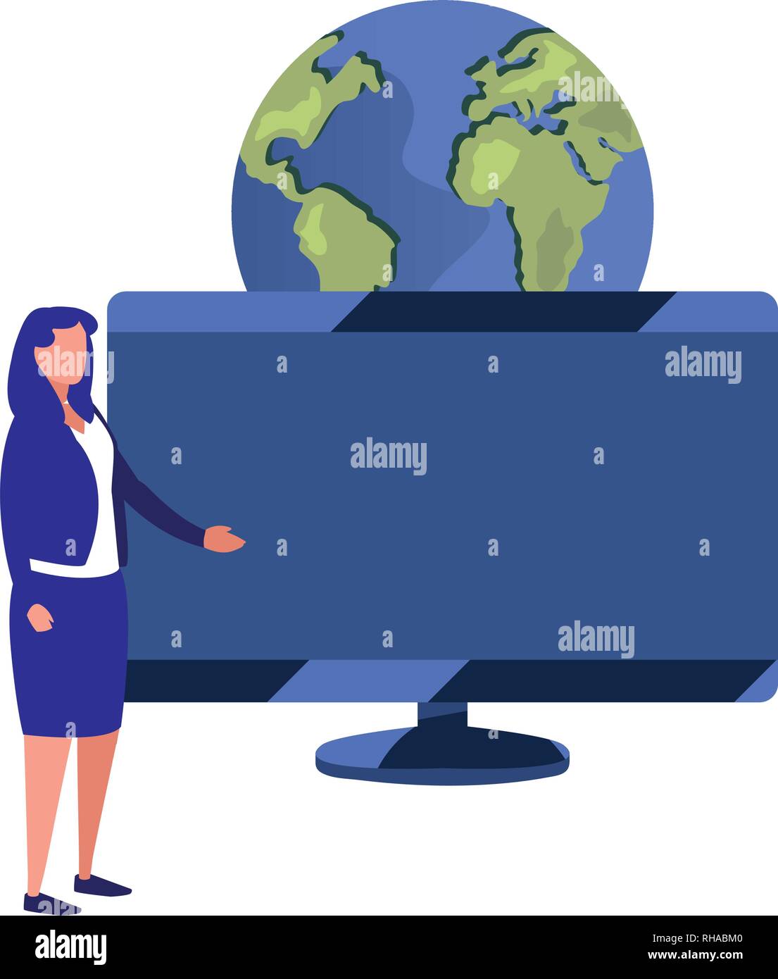 woman world computer digital copyright vector illustration Stock Vector ...