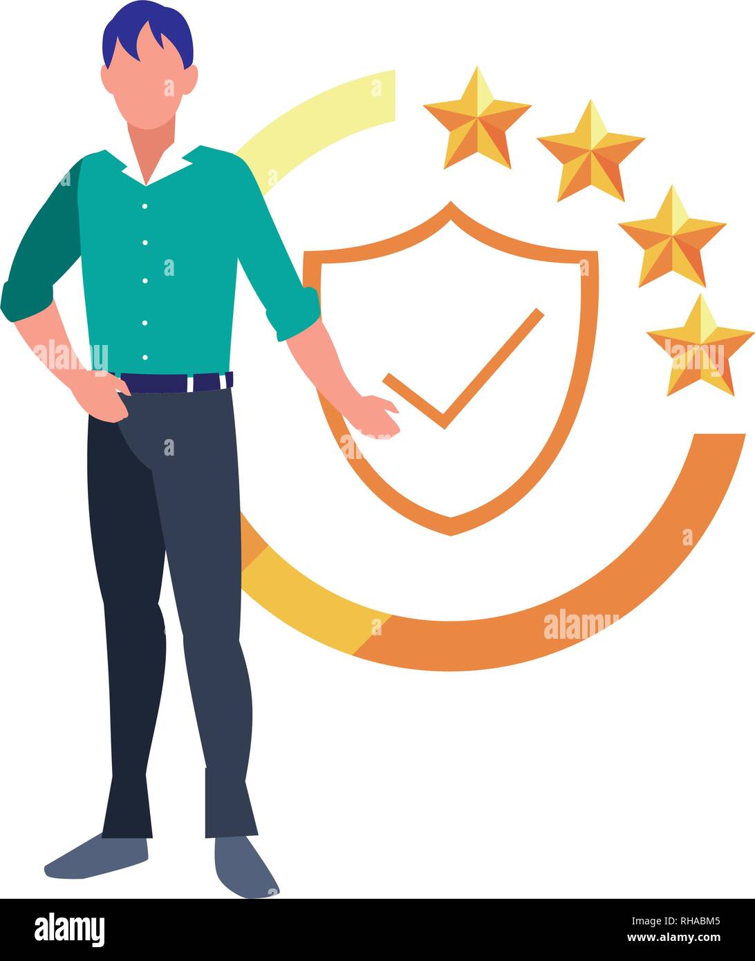 business man shield checkmark digital copyright vector illustration ...