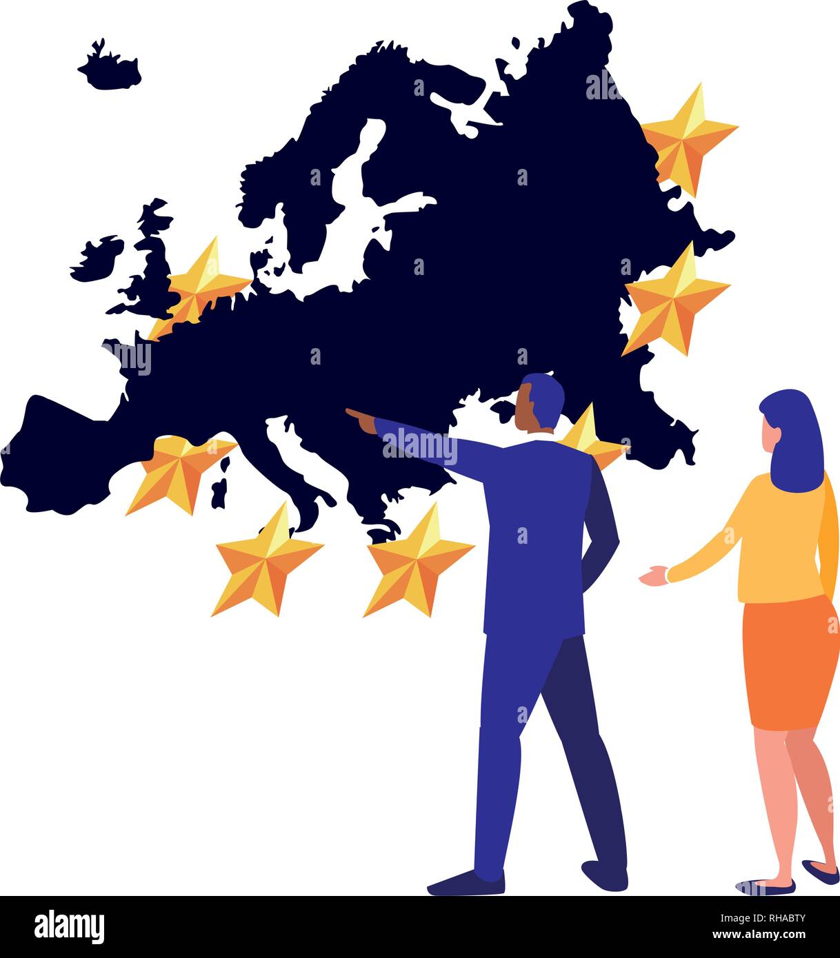 business man and woman european union copyright vector illustration ...