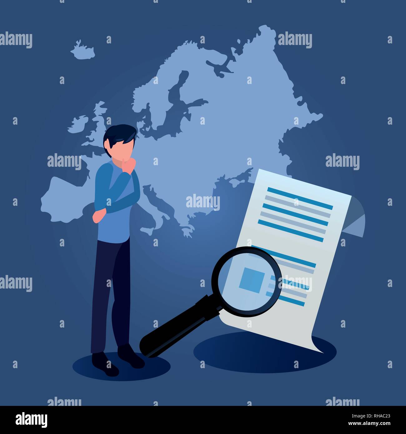 business man patent analysis copyright vector illustration Stock Vector ...