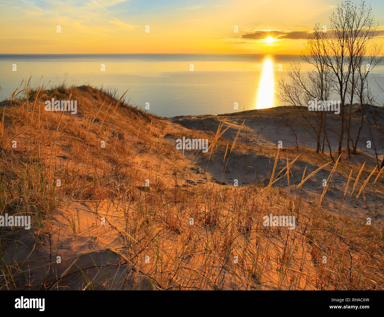 Sunset, Lake MIchigan Overlook, Pierce Stocking Scenic Drive, Sleeping ...