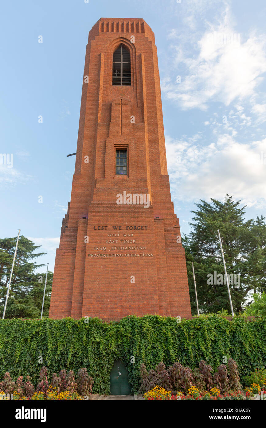 War memorial carillon in Bathurst city centre, built in 1933 to ...