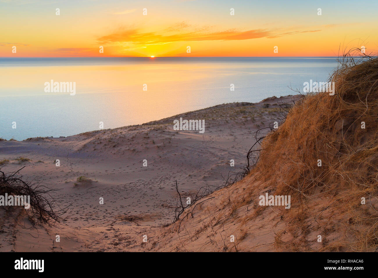 Sunset, Lake MIchigan Overlook, Pierce Stocking Scenic Drive, Sleeping ...