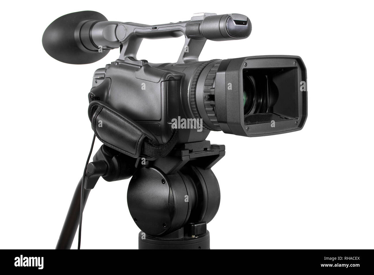 production camera on a tripod and isolated on white background Stock ...