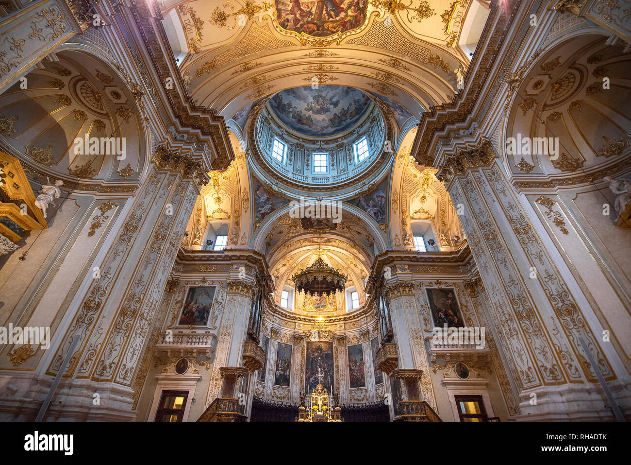 Inside Interior of Cathedral in Citta Alta ( Cattedrale di Bergamo ), a ...